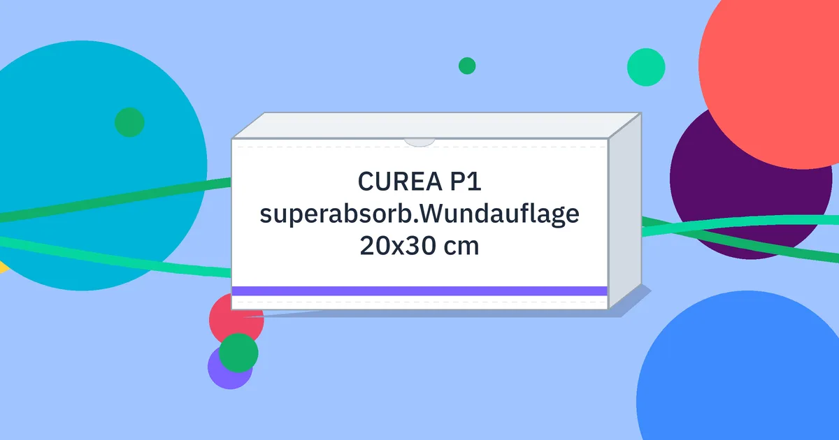 Symbolbild: Packung mit der Aufschrift CUREA P1 superabsorb.Wundauflage 20x30 cm (PZN 16005620) – Verfügbarkeit und Bezug in Apotheken in Frankfurt am Main