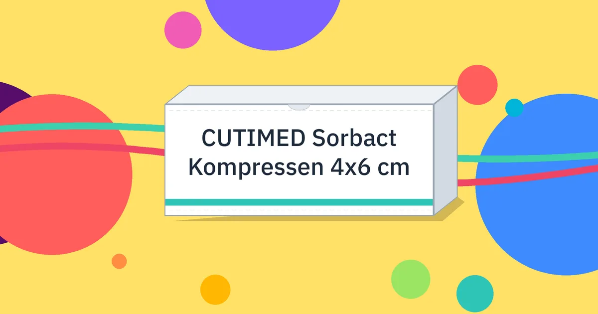 Symbolbild: Packung mit der Aufschrift CUTIMED Sorbact Kompressen 4x6 cm (PZN 17240671) – Verfügbarkeit und Bezug in Apotheken in Frankfurt am Main