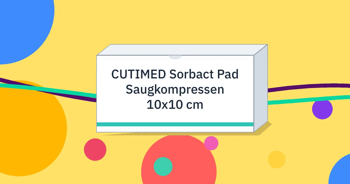 Symbolbild: Packung mit der Aufschrift CUTIMED Sorbact Pad Saugkompressen 10x10 cm (PZN 20841411) – Verfügbarkeit und Bezug in Apotheken in Frankfurt am Main