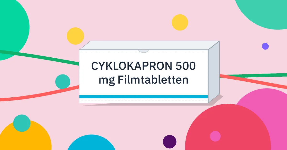 Symbolbild: Packung mit der Aufschrift CYKLOKAPRON 500 mg Filmtabletten (PZN 13907658) – Verfügbarkeit und Bezug in Apotheken in Frankfurt am Main