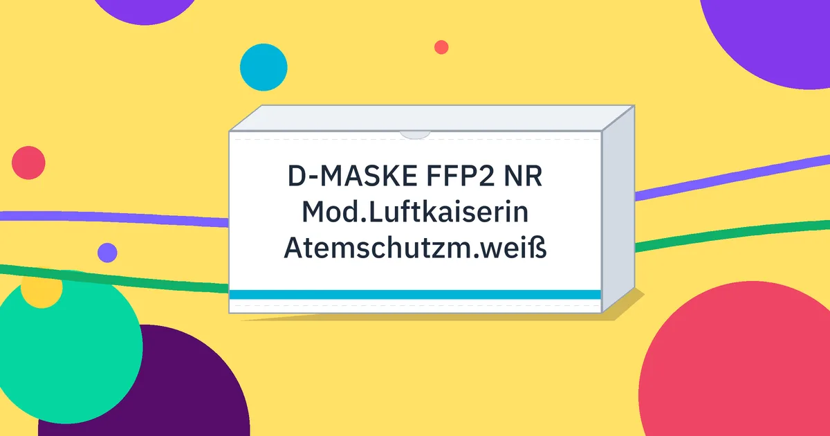 Symbolbild: Packung mit der Aufschrift D-MASKE FFP2 NR Mod.Luftkaiserin Atemschutzm.weiß (PZN 18405849) – Verfügbarkeit und Bezug in Apotheken in Frankfurt am Main