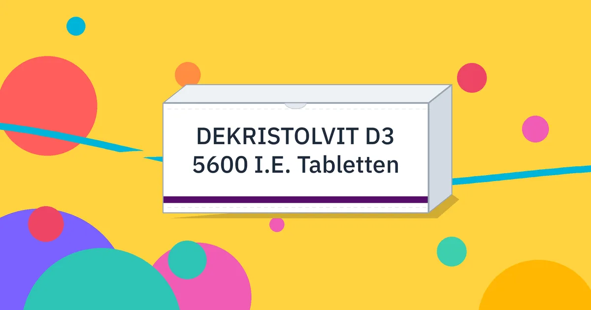 Symbolbild: Packung mit der Aufschrift DEKRISTOLVIT D3 5600 I.E. Tabletten (PZN 11709687) – Verfügbarkeit und Bezug in Apotheken in Frankfurt am Main