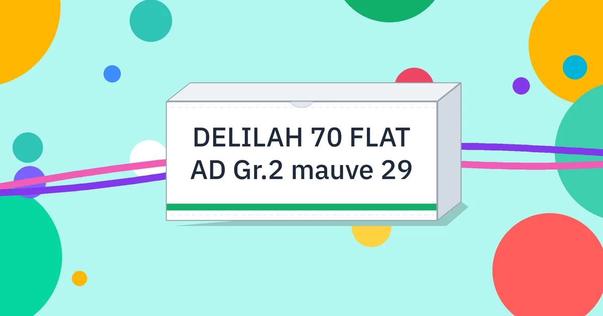 Symbolbild: Packung mit der Aufschrift DELILAH 70 FLAT AD Gr.2 mauve 29 (PZN 13847488) – Verfügbarkeit und Bezug in Apotheken in Frankfurt am Main