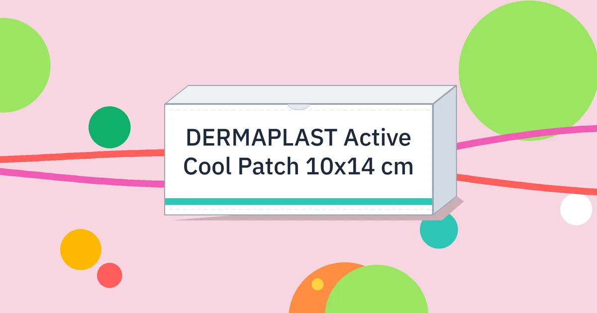 Symbolbild: Packung mit der Aufschrift DERMAPLAST Active Cool Patch 10x14 cm (PZN 19453595) – Verfügbarkeit und Bezug in Apotheken in Frankfurt am Main