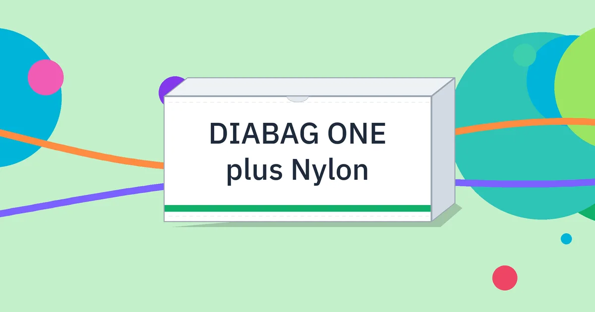 Symbolbild: Packung mit der Aufschrift DIABAG ONE plus Nylon (PZN 12909046) – Verfügbarkeit und Bezug in Apotheken in Frankfurt am Main