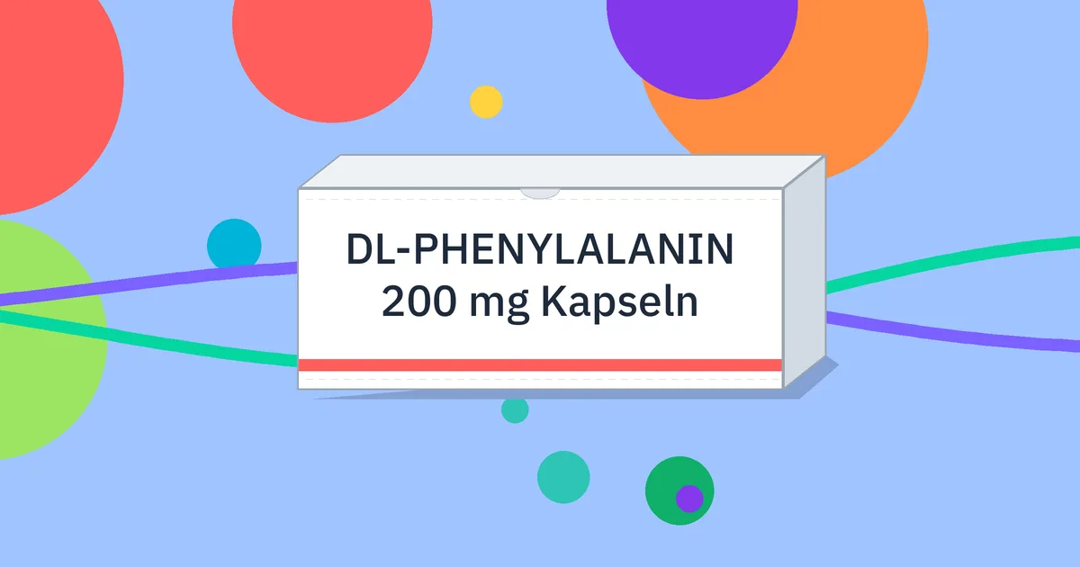 Symbolbild: Packung mit der Aufschrift DL-PHENYLALANIN 200 mg Kapseln (PZN 19642089) – Verfügbarkeit und Bezug in Apotheken in Frankfurt am Main