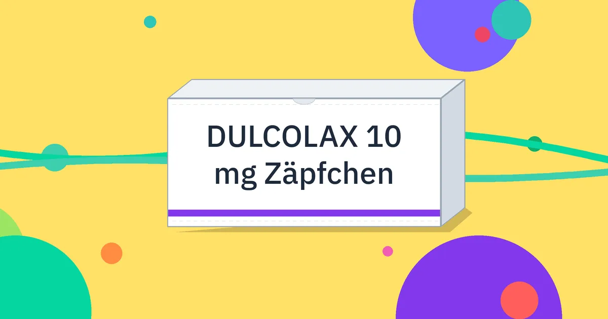 Symbolbild: Packung mit der Aufschrift DULCOLAX 10 mg Zäpfchen (PZN 04955859) – Verfügbarkeit und Bezug in Apotheken in Frankfurt am Main