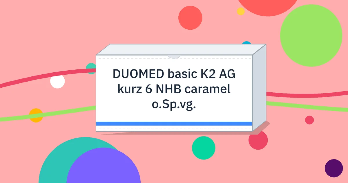 Symbolbild: Packung mit der Aufschrift DUOMED basic K2 AG kurz 6 NHB caramel o.Sp.vg. (PZN 20908049) – Verfügbarkeit und Bezug in Apotheken in Frankfurt am Main