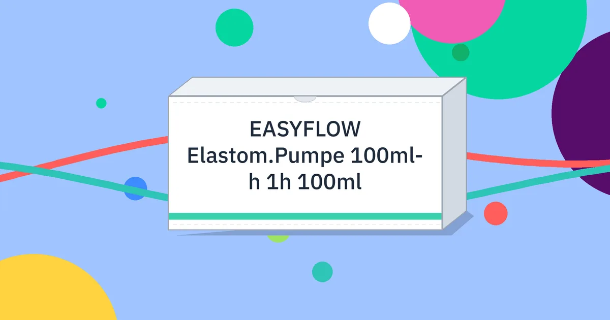 Symbolbild: Packung mit der Aufschrift EASYFLOW Elastom.Pumpe 100ml-h 1h 100ml (PZN 18095573) – Verfügbarkeit und Bezug in Apotheken in Frankfurt am Main