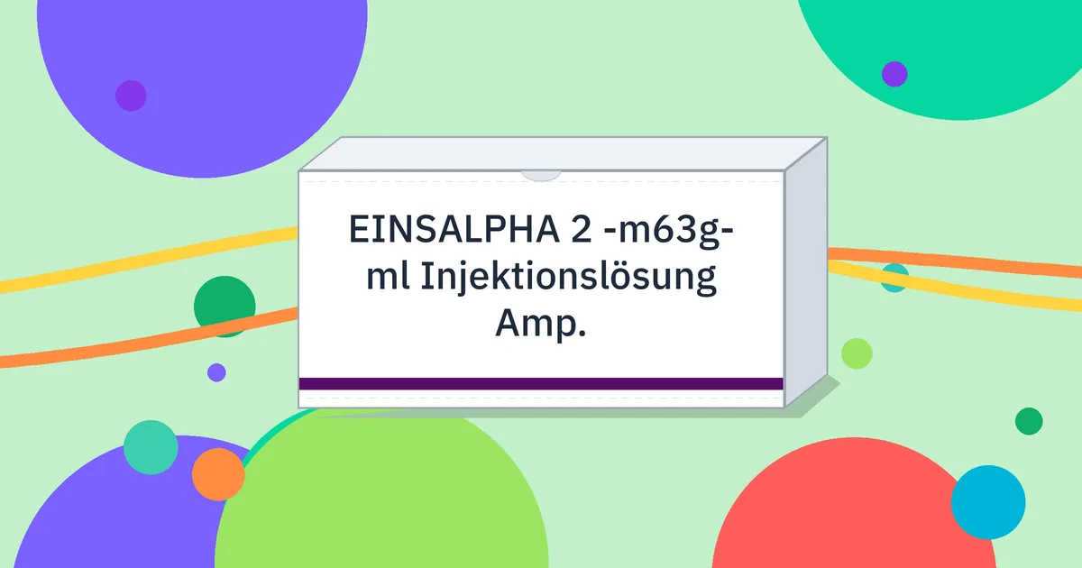 Symbolbild: Packung mit der Aufschrift EINSALPHA 2 -m63g-ml Injektionslösung Amp. (PZN 07368714) – Verfügbarkeit und Bezug in Apotheken in Frankfurt am Main