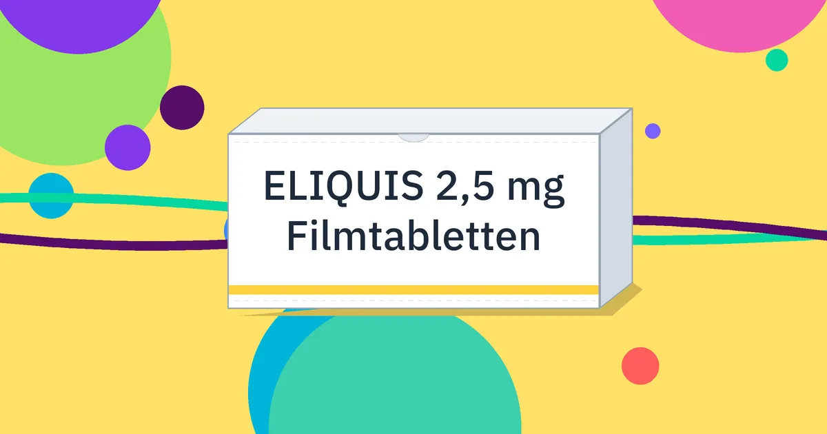 Symbolbild: Packung mit der Aufschrift ELIQUIS 2,5 mg Filmtabletten (PZN 18497484) – Verfügbarkeit und Bezug in Apotheken in Frankfurt am Main