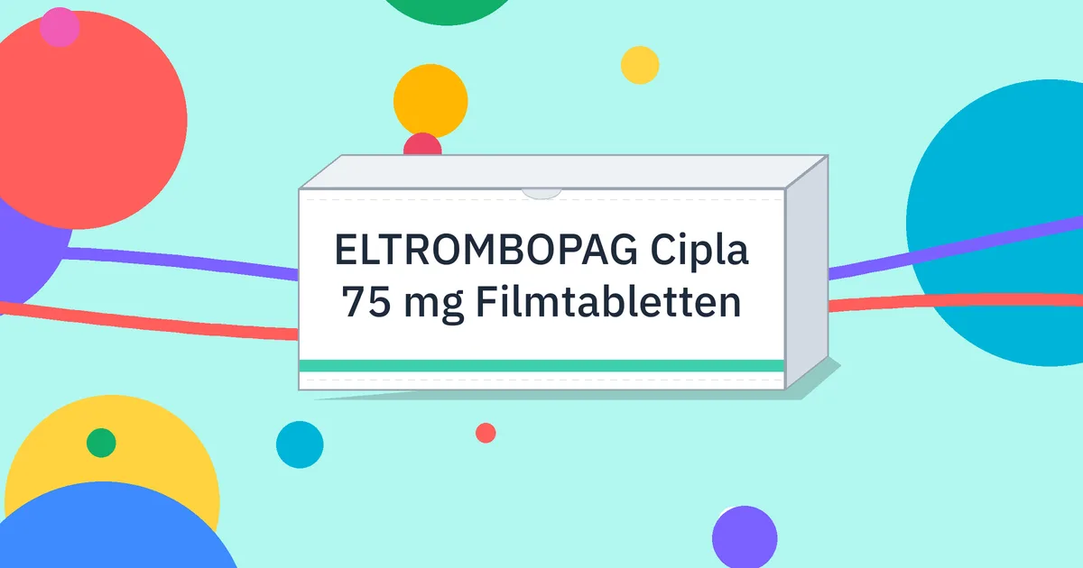 Symbolbild: Packung mit der Aufschrift ELTROMBOPAG Cipla 75 mg Filmtabletten (PZN 20002277) – Verfügbarkeit und Bezug in Apotheken in Frankfurt am Main