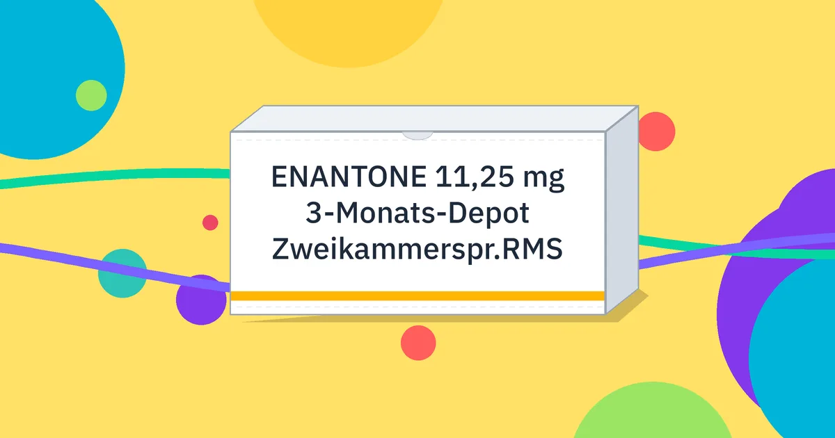 Symbolbild: Packung mit der Aufschrift ENANTONE 11,25 mg 3-Monats-Depot Zweikammerspr.RMS (PZN 14050390) – Verfügbarkeit und Bezug in Apotheken in Frankfurt am Main