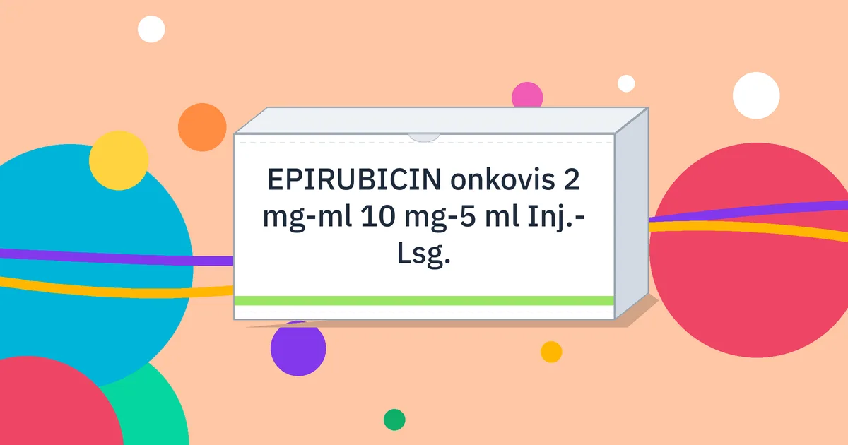 Symbolbild: Packung mit der Aufschrift EPIRUBICIN onkovis 2 mg-ml 10 mg-5 ml Inj.-Lsg. (PZN 06847861) – Verfügbarkeit und Bezug in Apotheken in Frankfurt am Main