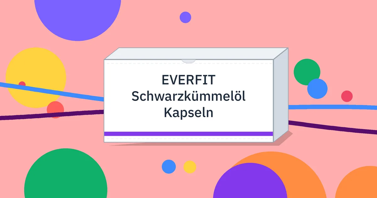 Symbolbild: Packung mit der Aufschrift EVERFIT Schwarzkümmelöl Kapseln (PZN 16657334) – Verfügbarkeit und Bezug in Apotheken in Frankfurt am Main
