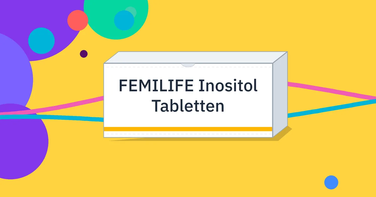 Symbolbild: Packung mit der Aufschrift FEMILIFE Inositol Tabletten (PZN 19304174) – Verfügbarkeit und Bezug in Apotheken in Frankfurt am Main