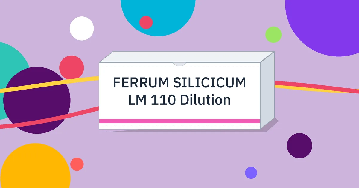 Symbolbild: Packung mit der Aufschrift FERRUM SILICICUM LM 110 Dilution (PZN 12853357) – Verfügbarkeit und Bezug in Apotheken in Frankfurt am Main