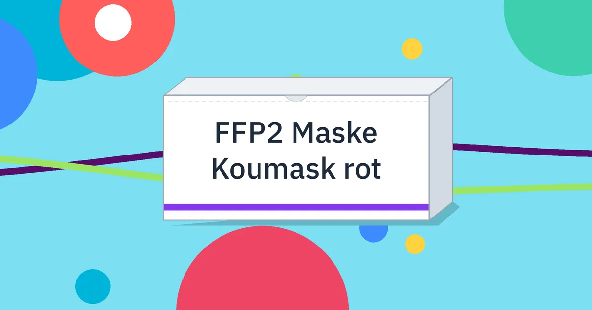 Symbolbild: Packung mit der Aufschrift FFP2 Maske Koumask rot (PZN 18435891) – Verfügbarkeit und Bezug in Apotheken in Frankfurt am Main
