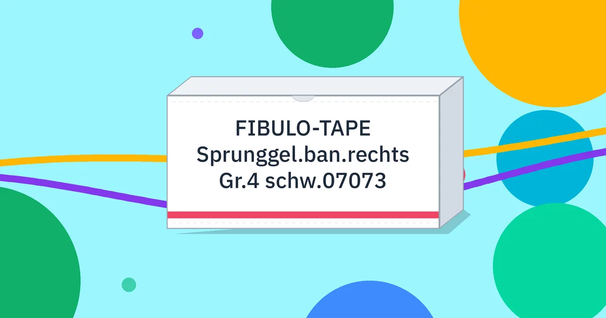 Symbolbild: Packung mit der Aufschrift FIBULO-TAPE Sprunggel.ban.rechts Gr.4 schw.07073 (PZN 05543219) – Verfügbarkeit und Bezug in Apotheken in Frankfurt am Main