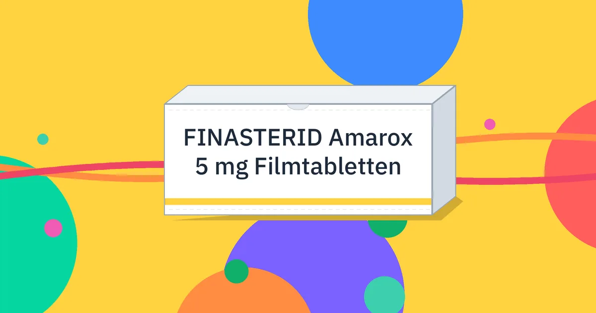 Symbolbild: Packung mit der Aufschrift FINASTERID Amarox 5 mg Filmtabletten (PZN 16815477) – Verfügbarkeit und Bezug in Apotheken in Frankfurt am Main