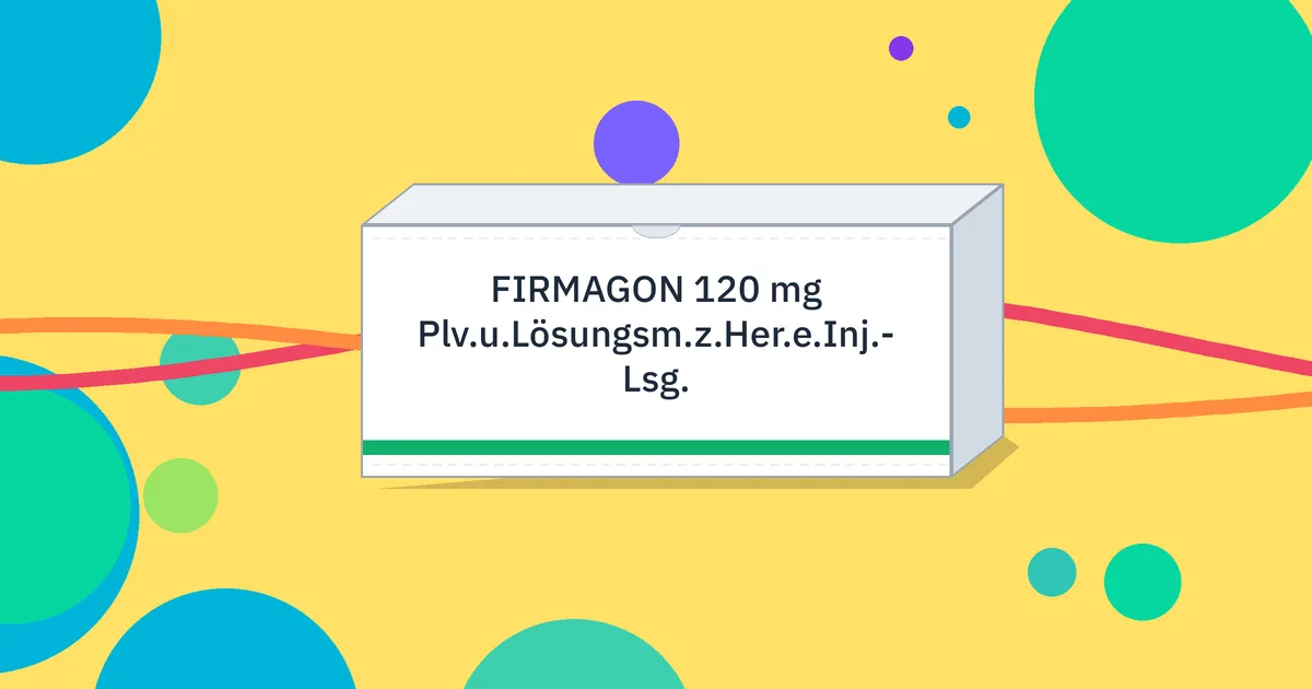 Symbolbild: Packung mit der Aufschrift FIRMAGON 120 mg Plv.u.Lösungsm.z.Her.e.Inj.-Lsg. (PZN 17394807) – Verfügbarkeit und Bezug in Apotheken in Frankfurt am Main