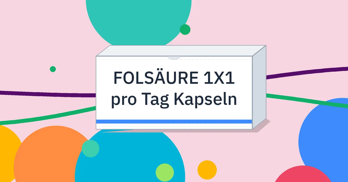 Symbolbild: Packung mit der Aufschrift FOLSÄURE 1X1 pro Tag Kapseln (PZN 07507274) – Verfügbarkeit und Bezug in Apotheken in Frankfurt am Main