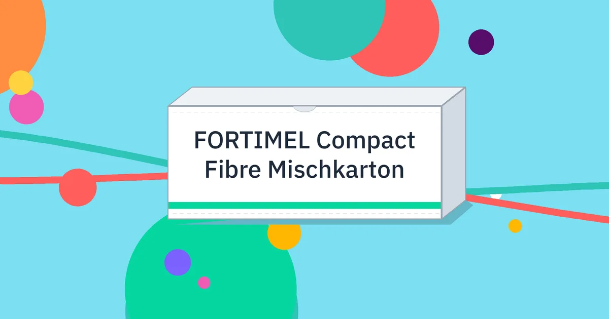 Symbolbild: Packung mit der Aufschrift FORTIMEL Compact Fibre Mischkarton (PZN 08997139) – Verfügbarkeit und Bezug in Apotheken in Frankfurt am Main