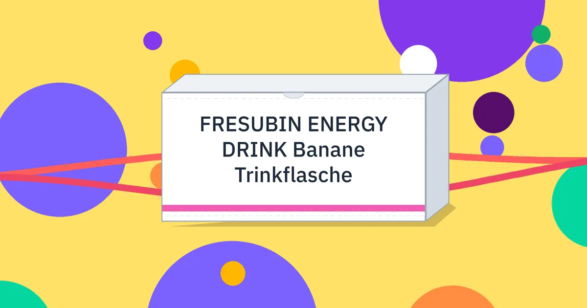 Symbolbild: Packung mit der Aufschrift FRESUBIN ENERGY DRINK Banane Trinkflasche (PZN 20191752) – Verfügbarkeit und Bezug in Apotheken in Frankfurt am Main