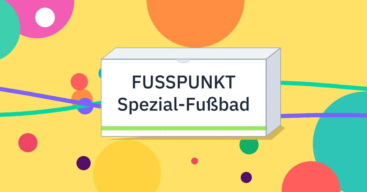 Symbolbild: Packung mit der Aufschrift FUSSPUNKT Spezial-Fußbad (PZN 18436318) – Verfügbarkeit und Bezug in Apotheken in Frankfurt am Main