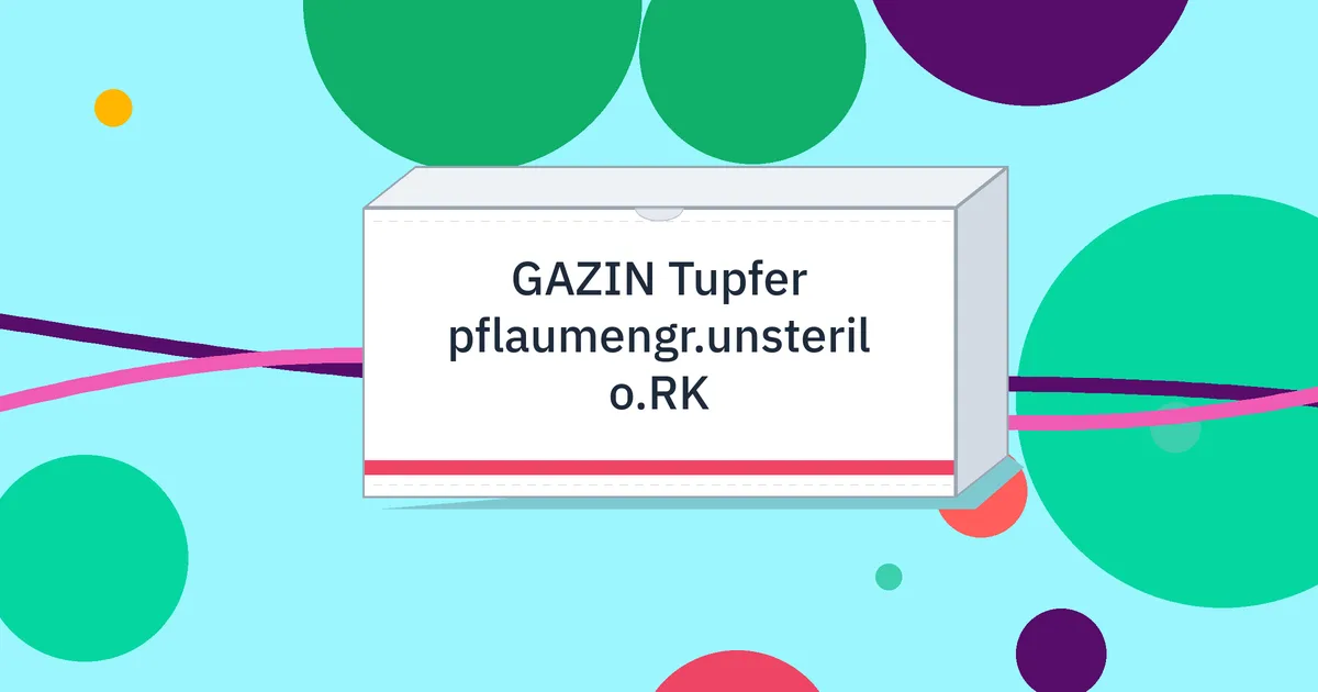 Symbolbild: Packung mit der Aufschrift GAZIN Tupfer pflaumengr.unsteril o.RK (PZN 01368995) – Verfügbarkeit und Bezug in Apotheken in Frankfurt am Main