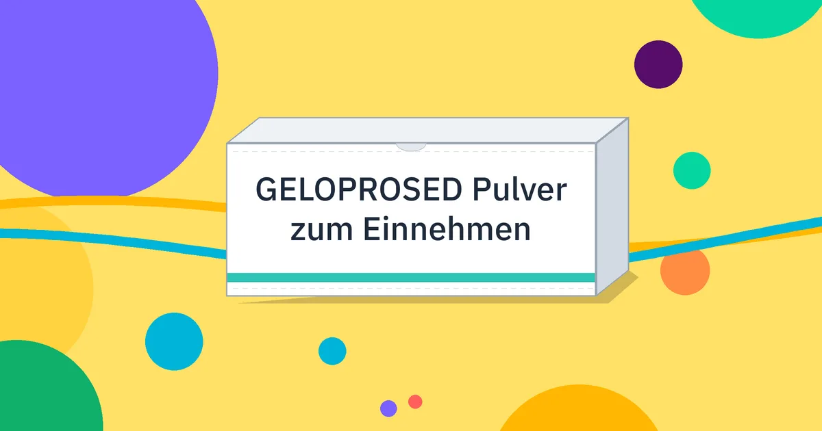 Symbolbild: Packung mit der Aufschrift GELOPROSED Pulver zum Einnehmen (PZN 09920943) – Verfügbarkeit und Bezug in Apotheken in Frankfurt am Main