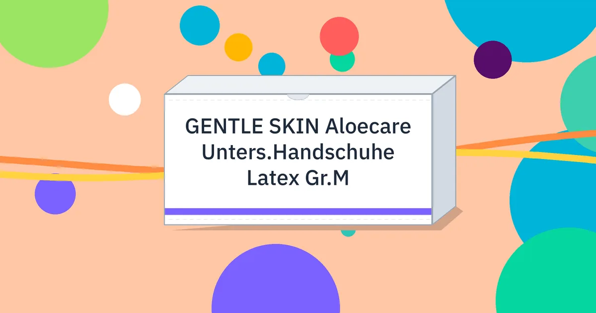 Symbolbild: Packung mit der Aufschrift GENTLE SKIN Aloecare Unters.Handschuhe Latex Gr.M (PZN 02244580) – Verfügbarkeit und Bezug in Apotheken in Frankfurt am Main