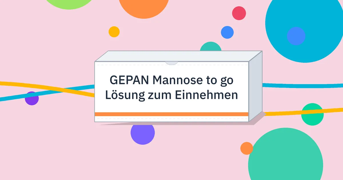Symbolbild: Packung mit der Aufschrift GEPAN Mannose to go Lösung zum Einnehmen (PZN 16502494) – Verfügbarkeit und Bezug in Apotheken in Frankfurt am Main