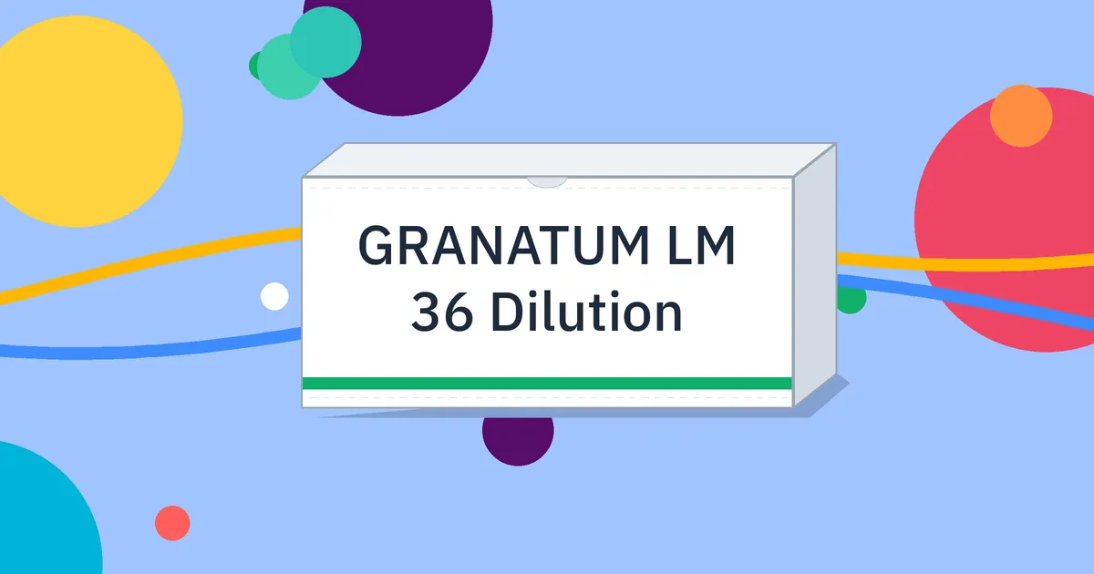 Symbolbild: Packung mit der Aufschrift GRANATUM LM 36 Dilution (PZN 13546284) – Verfügbarkeit und Bezug in Apotheken in Frankfurt am Main