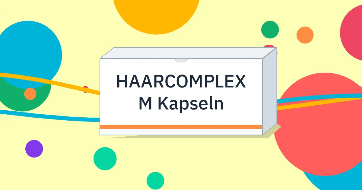 Symbolbild: Packung mit der Aufschrift HAARCOMPLEX M Kapseln (PZN 18458975) – Verfügbarkeit und Bezug in Apotheken in Frankfurt am Main