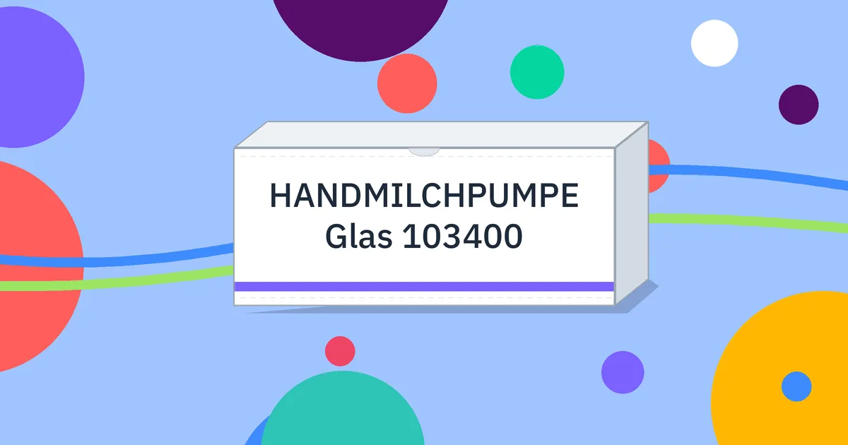 Symbolbild: Packung mit der Aufschrift HANDMILCHPUMPE Glas 103400 (PZN 01732751) – Verfügbarkeit und Bezug in Apotheken in Frankfurt am Main