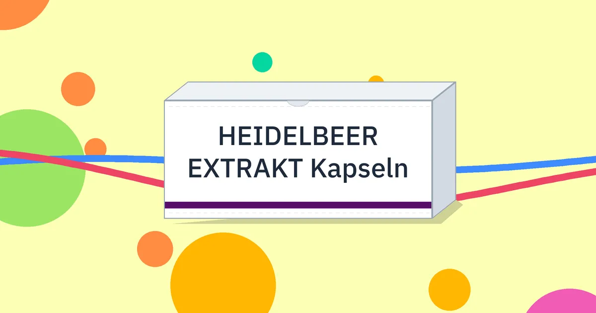Symbolbild: Packung mit der Aufschrift HEIDELBEER EXTRAKT Kapseln (PZN 07637893) – Verfügbarkeit und Bezug in Apotheken in Frankfurt am Main