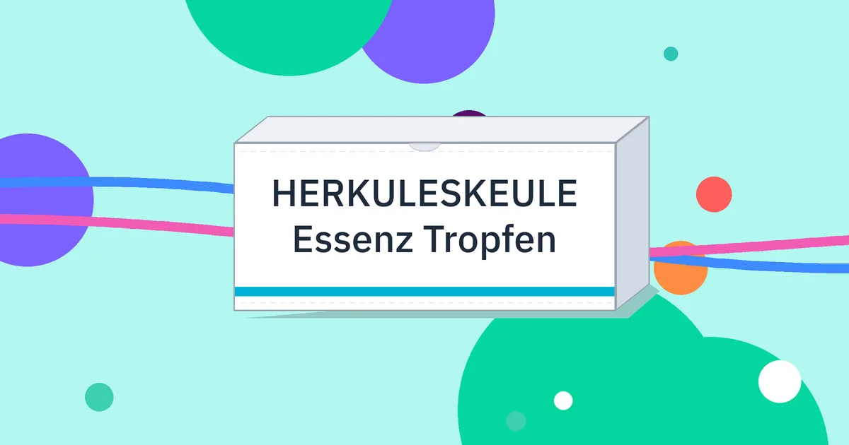 Symbolbild: Packung mit der Aufschrift HERKULESKEULE Essenz Tropfen (PZN 19407000) – Verfügbarkeit und Bezug in Apotheken in Frankfurt am Main