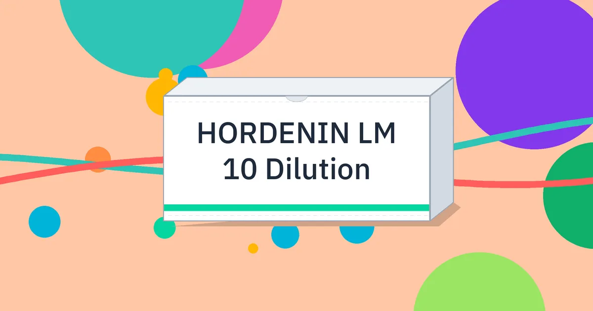 Symbolbild: Packung mit der Aufschrift HORDENIN LM 10 Dilution (PZN 13555343) – Verfügbarkeit und Bezug in Apotheken in Frankfurt am Main