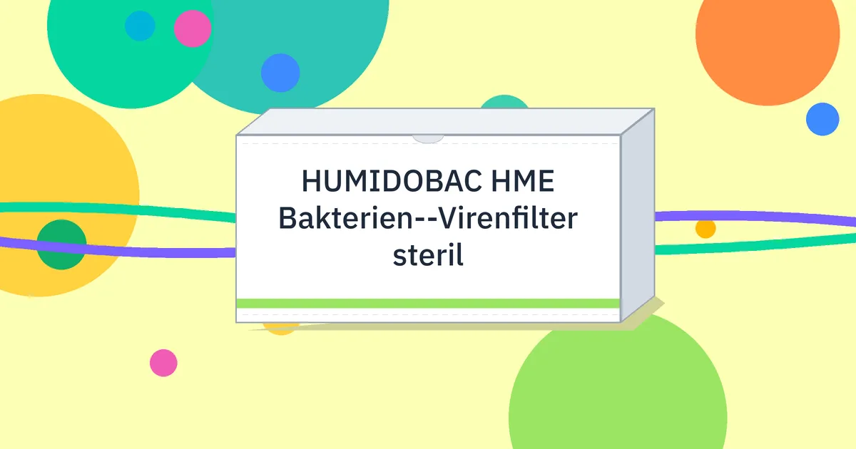 Symbolbild: Packung mit der Aufschrift HUMIDOBAC HME Bakterien--Virenfilter steril (PZN 00709744) – Verfügbarkeit und Bezug in Apotheken in Frankfurt am Main