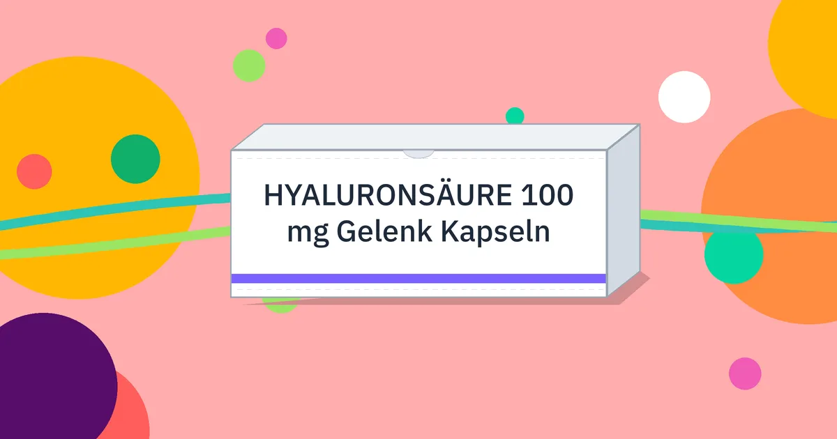 Symbolbild: Packung mit der Aufschrift HYALURONSÄURE 100 mg Gelenk Kapseln (PZN 00236493) – Verfügbarkeit und Bezug in Apotheken in Frankfurt am Main