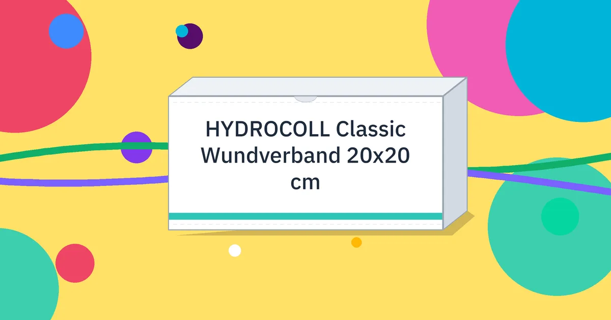 Symbolbild: Packung mit der Aufschrift HYDROCOLL Classic Wundverband 20x20 cm (PZN 20125117) – Verfügbarkeit und Bezug in Apotheken in Frankfurt am Main