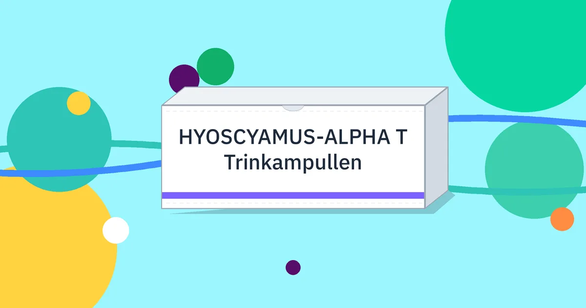 Symbolbild: Packung mit der Aufschrift HYOSCYAMUS-ALPHA T Trinkampullen (PZN 10222799) – Verfügbarkeit und Bezug in Apotheken in Frankfurt am Main