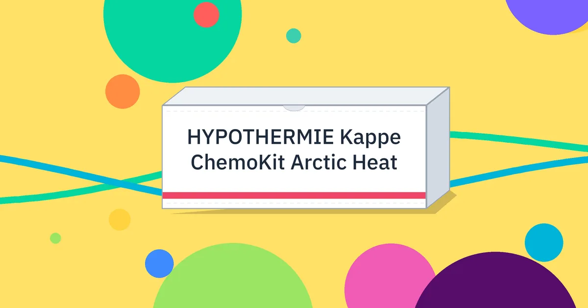 Symbolbild: Packung mit der Aufschrift HYPOTHERMIE Kappe ChemoKit Arctic Heat (PZN 20392249) – Verfügbarkeit und Bezug in Apotheken in Frankfurt am Main