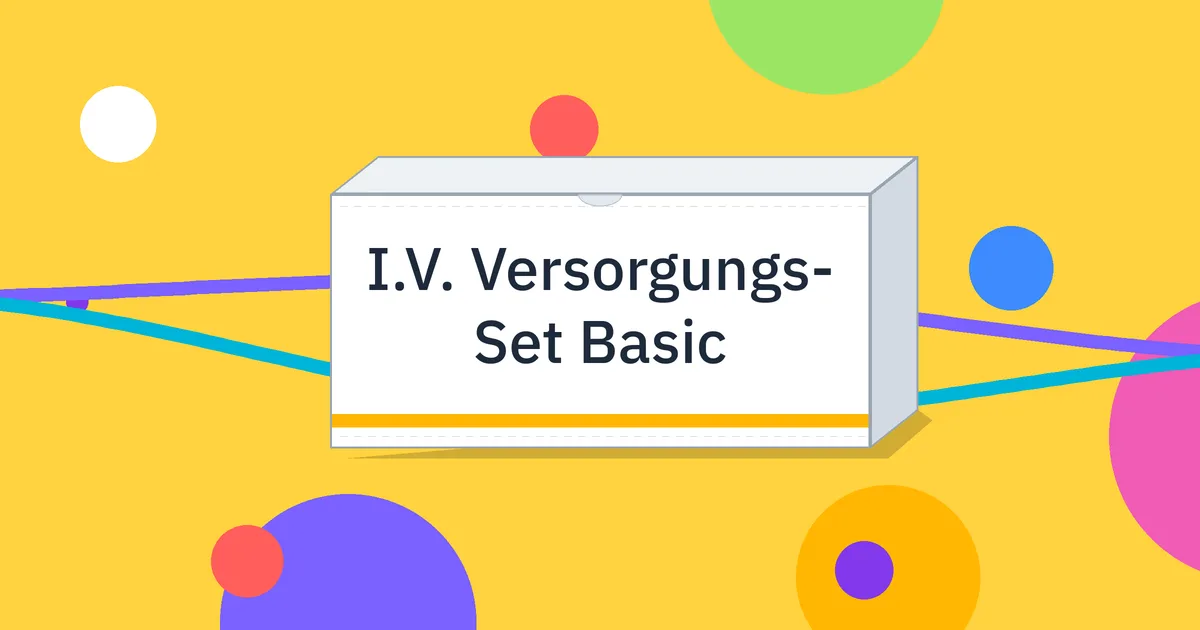 Symbolbild: Packung mit der Aufschrift I.V. Versorgungs-Set Basic (PZN 20467409) – Verfügbarkeit und Bezug in Apotheken in Frankfurt am Main