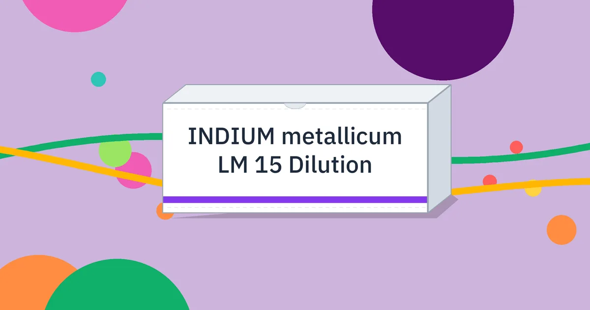 Symbolbild: Packung mit der Aufschrift INDIUM metallicum LM 15 Dilution (PZN 12912597) – Verfügbarkeit und Bezug in Apotheken in Frankfurt am Main