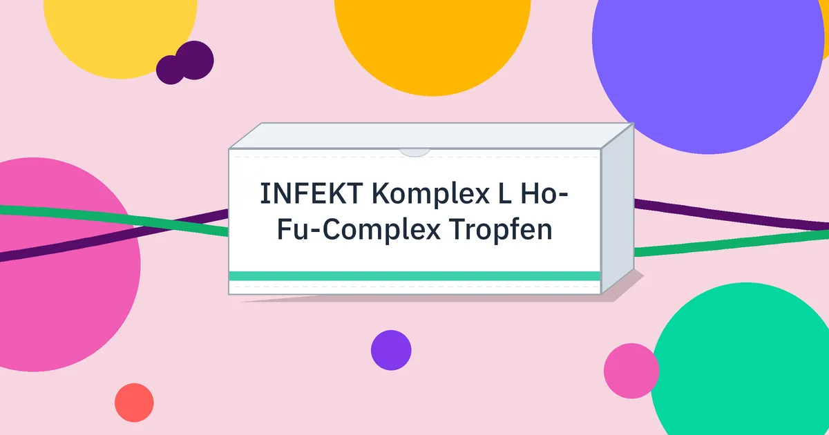 Symbolbild: Packung mit der Aufschrift INFEKT Komplex L Ho-Fu-Complex Tropfen (PZN 03396234) – Verfügbarkeit und Bezug in Apotheken in Frankfurt am Main