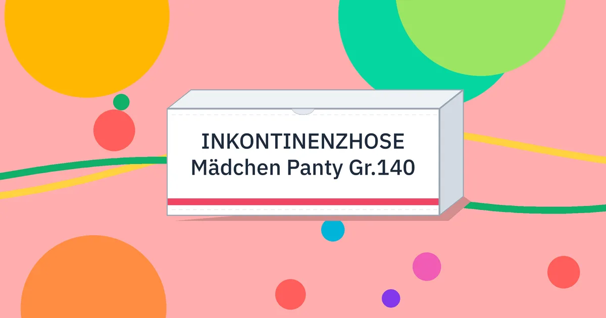 Symbolbild: Packung mit der Aufschrift INKONTINENZHOSE Mädchen Panty Gr.140 (PZN 03478676) – Verfügbarkeit und Bezug in Apotheken in Frankfurt am Main