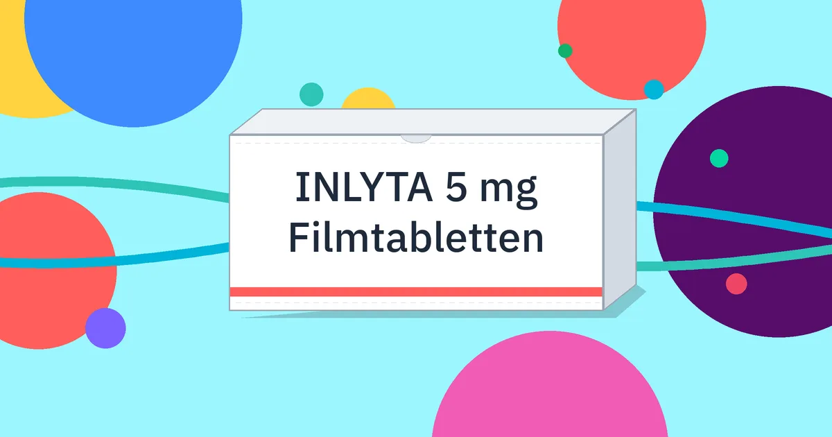 Symbolbild: Packung mit der Aufschrift INLYTA 5 mg Filmtabletten (PZN 09890024) – Verfügbarkeit und Bezug in Apotheken in Frankfurt am Main