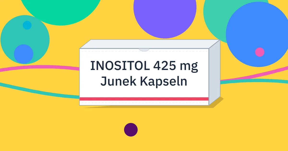 Symbolbild: Packung mit der Aufschrift INOSITOL 425 mg Junek Kapseln (PZN 10397010) – Verfügbarkeit und Bezug in Apotheken in Frankfurt am Main